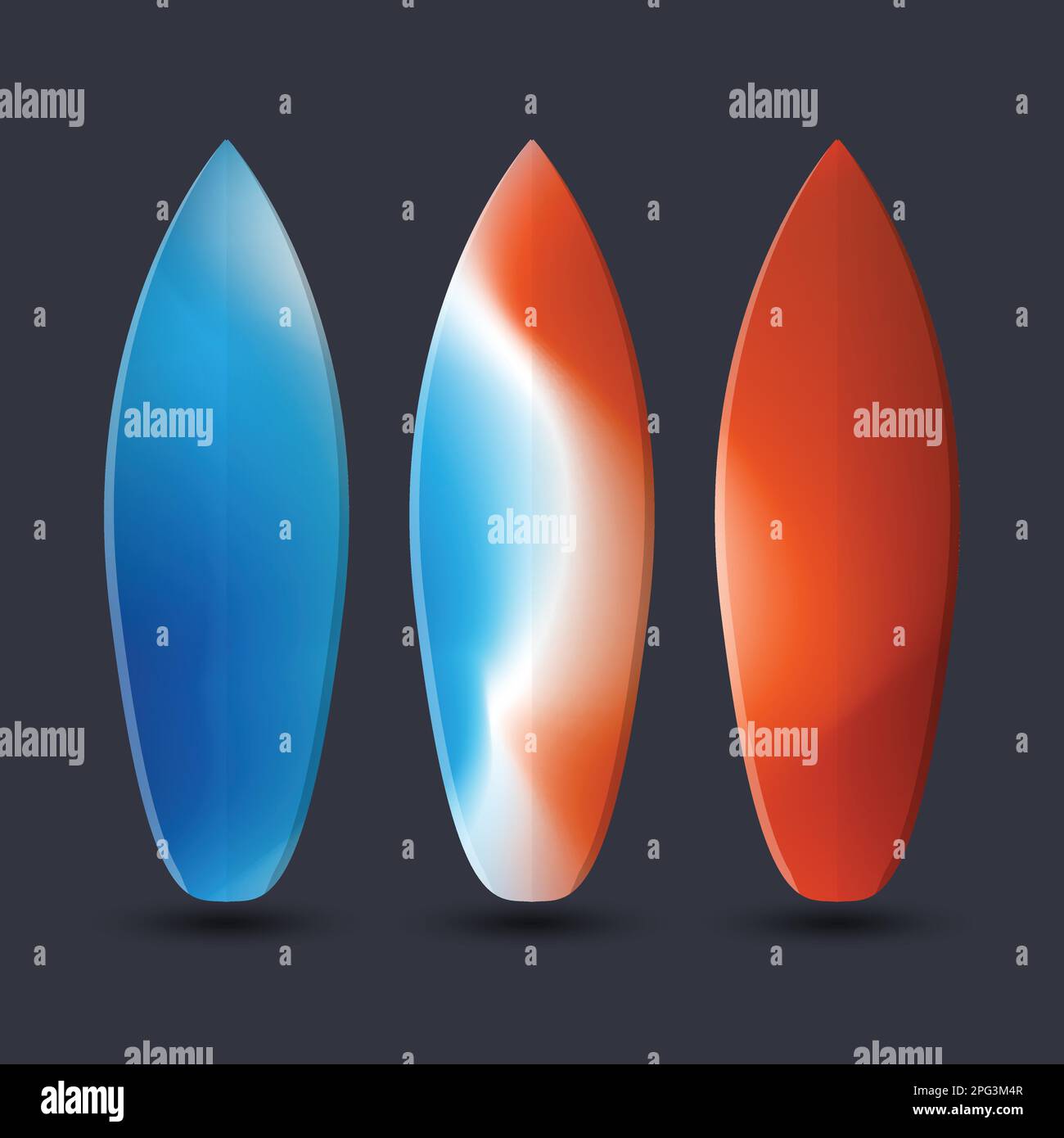 Vector Surfboards Design with Colorful Abstract Blurred Pattern Stock ...