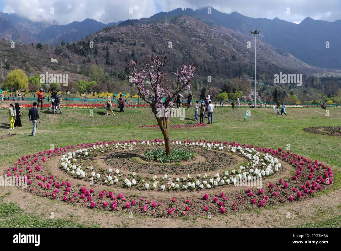 March 20, 2023, Srinagar, Jammu and Kashmir, India: Tourists enjoy ...