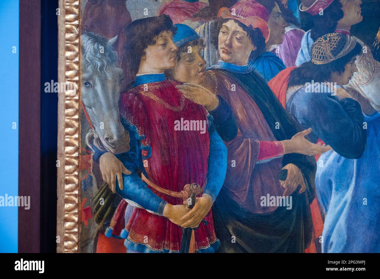 Details from The Adoration of the Magi by Sandro Botticelli showing ...