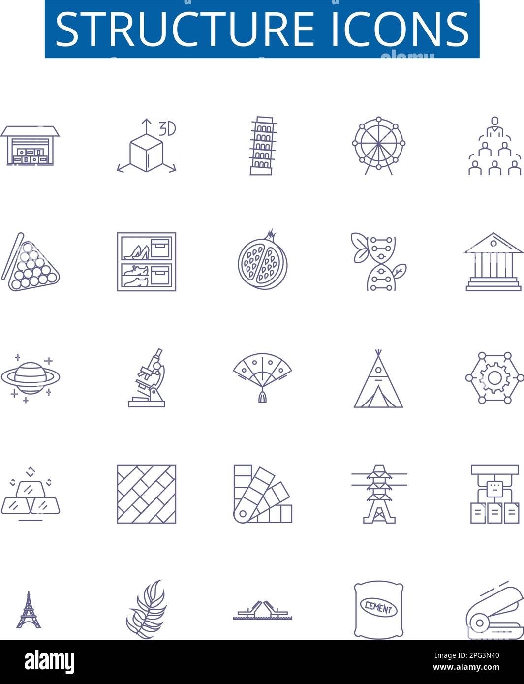 Structure Icons Line Icons Signs Set Design Collection Of Icons Structure Design Elements