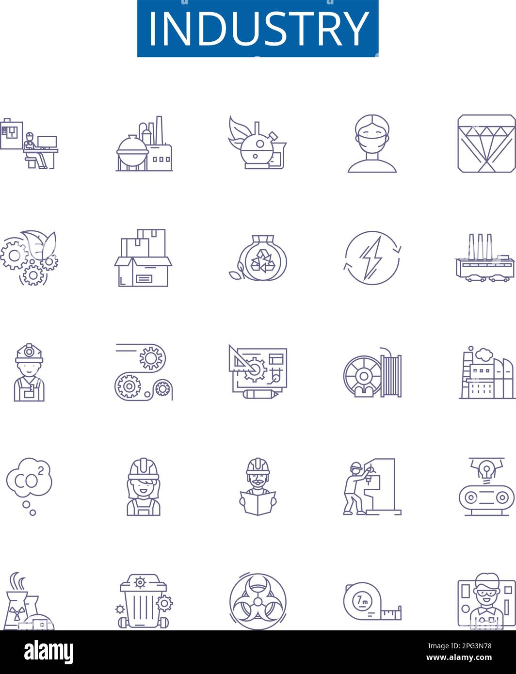 Industry line icons signs set. Design collection of Manufacturing ...