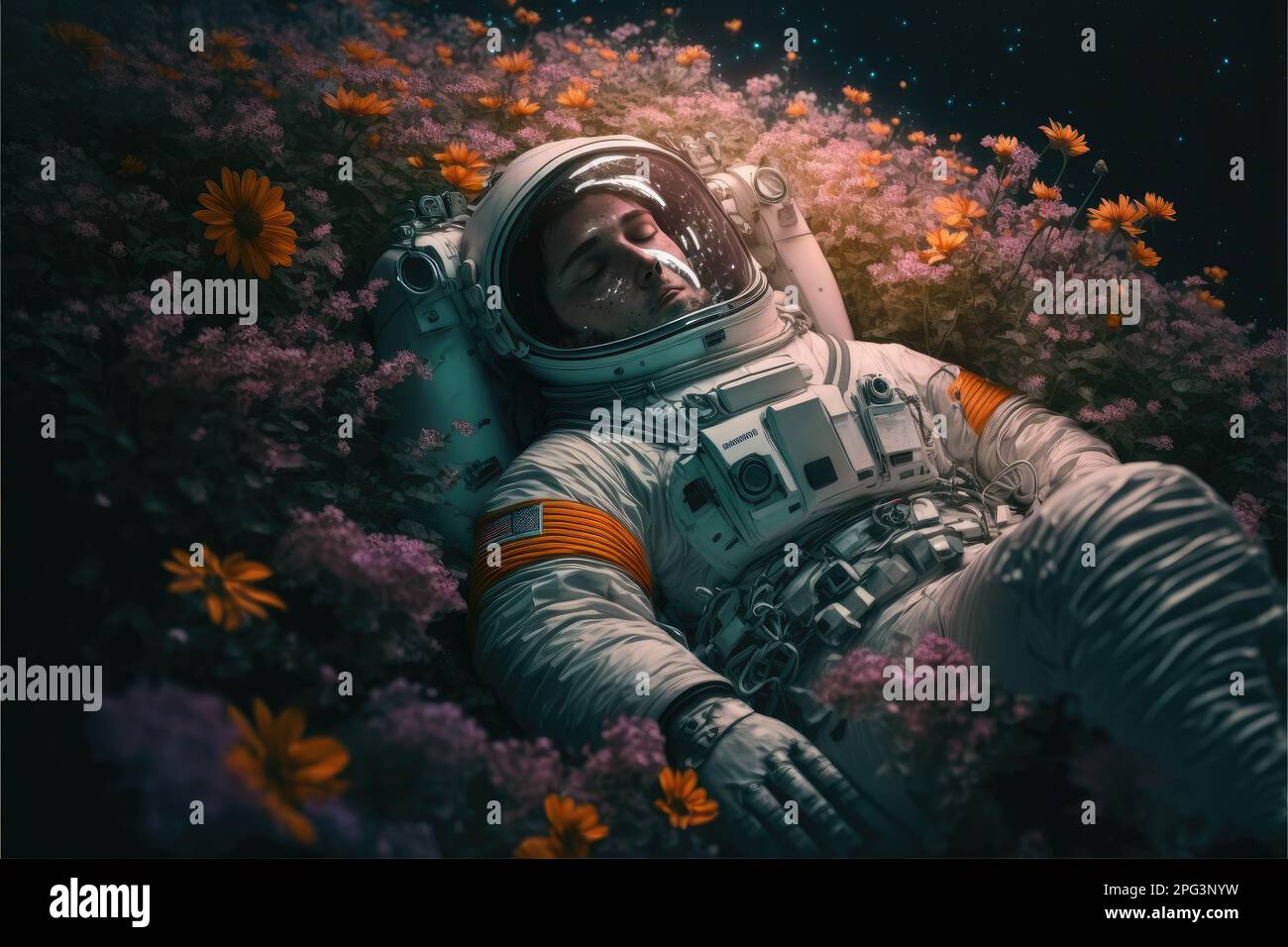 Astronaut sleeping in space hi-res stock photography and images - Alamy