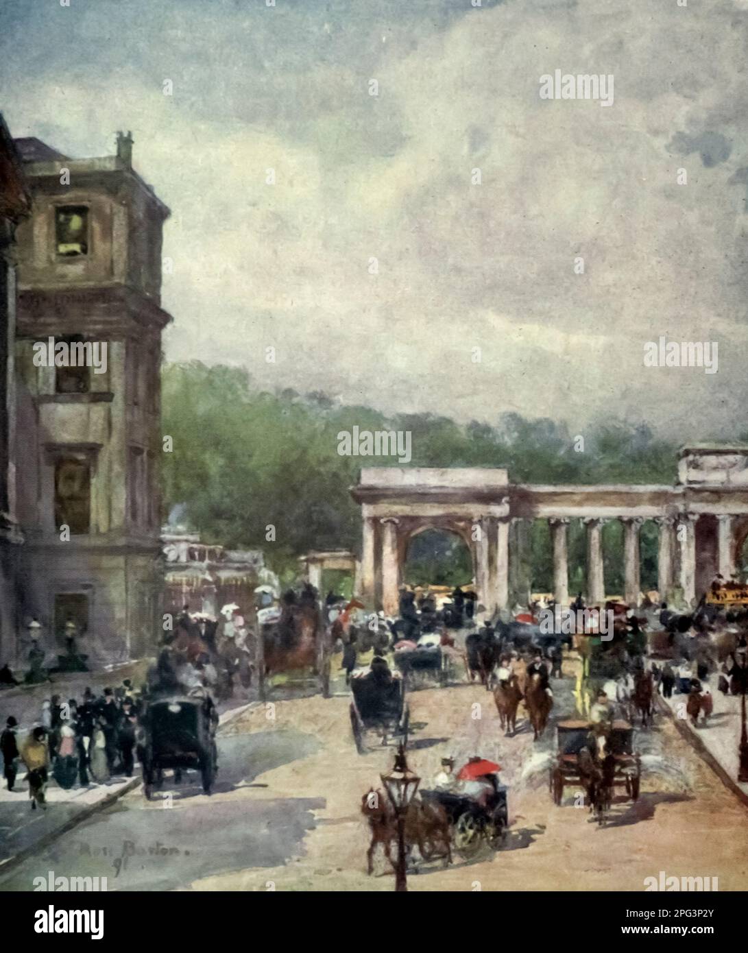 The Crossing, Hyde Park Corner watercolour painted by Rose Barton from ...