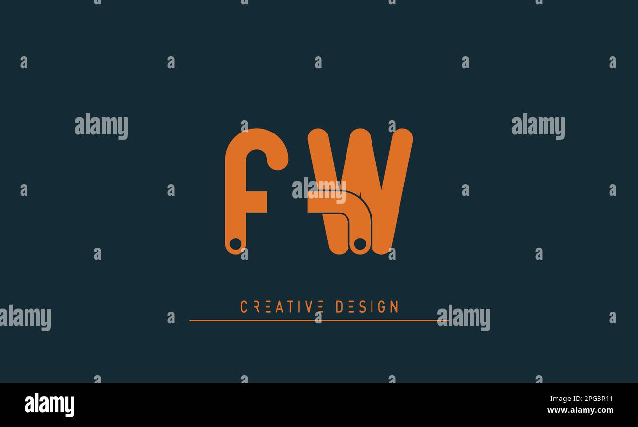 Alphabet letters Initials Monogram logo FW , WF Stock Vector Image ...