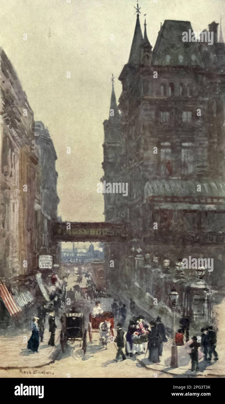 Villiers Street, Charing Cross watercolour painted by Rose Barton from ...
