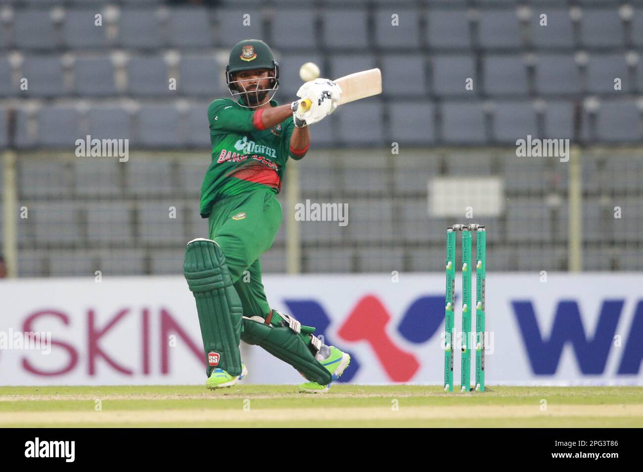 Tawhid Hridoy bats during the Bangladesh-Ireland 1st ODI match at ...