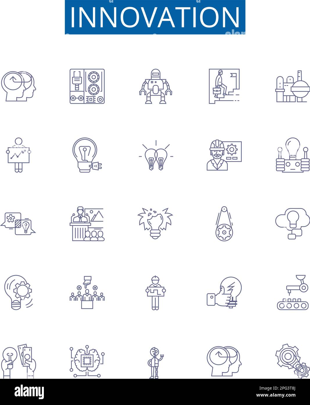 Innovation line icons signs set. Design collection of Innovate, Novel ... Innovation line icons signs set. Design collection of Innovate, Novel ...