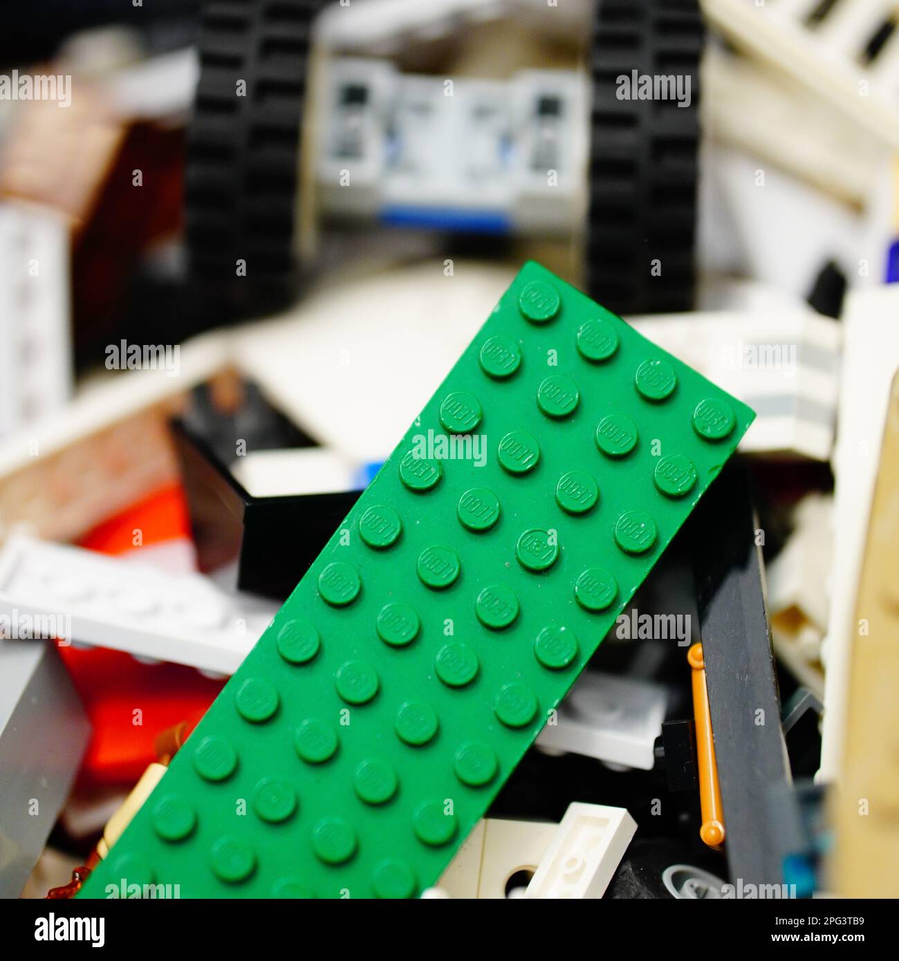 A colorful assortment of Lego blocks in a pile Stock Photo - Alamy