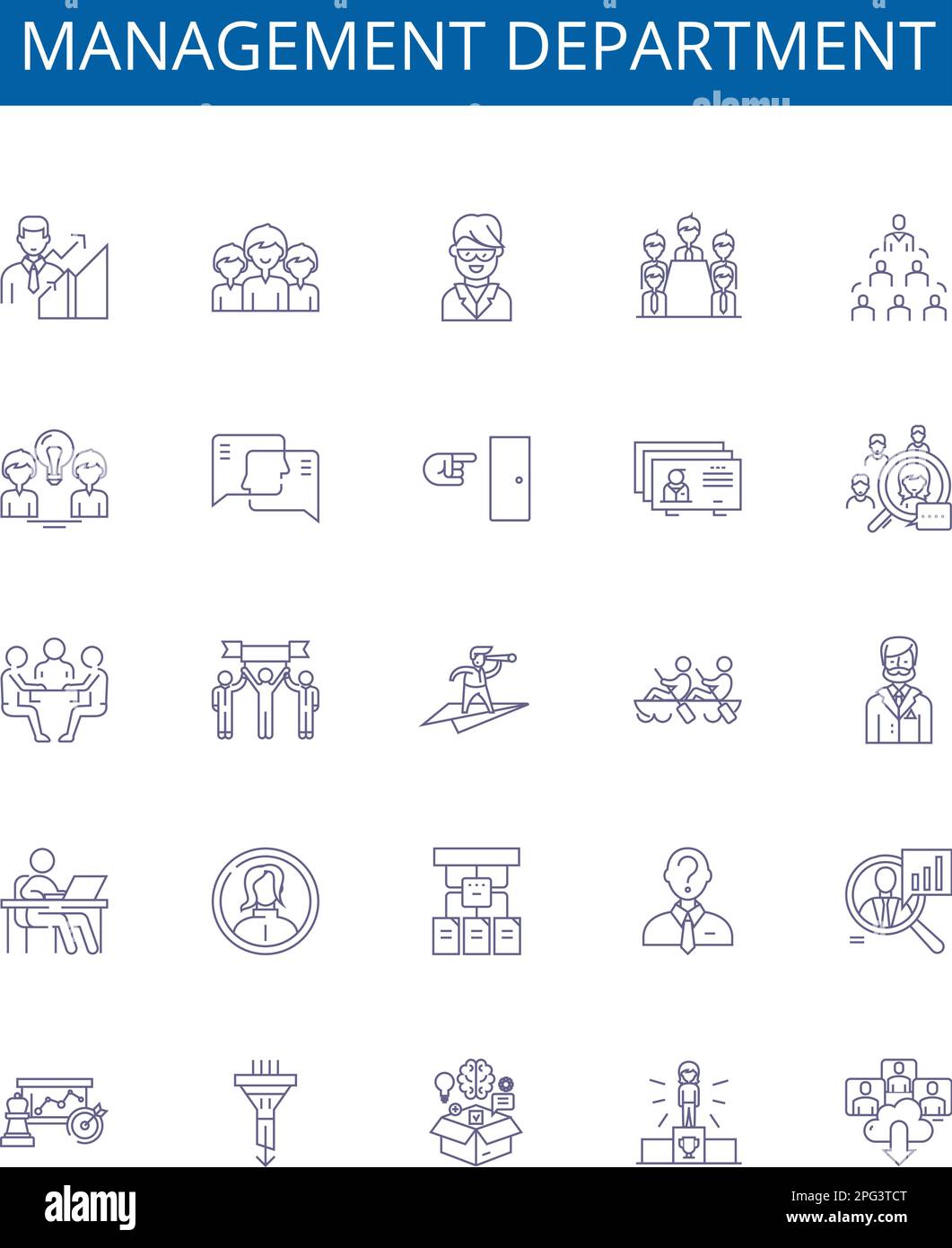 Management Department Line Icons Signs Set Design Collection Of Manage Department Staff 