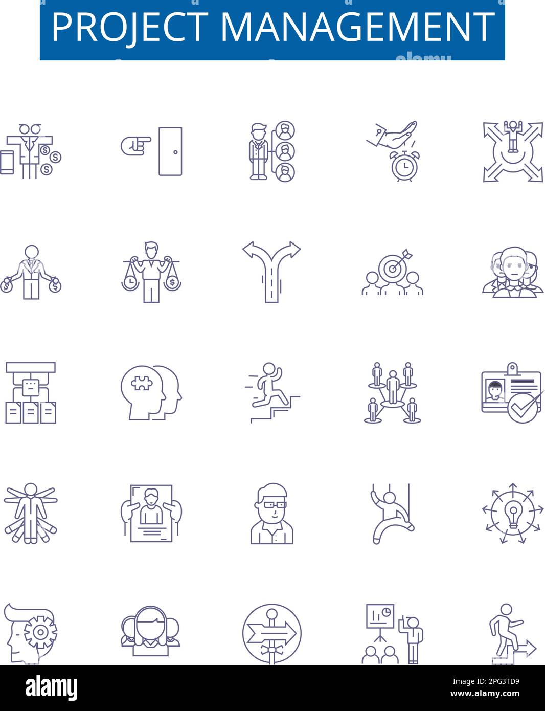 Project management line icons signs set. Design collection of Project ... Project management line icons signs set. Design collection of Project ...