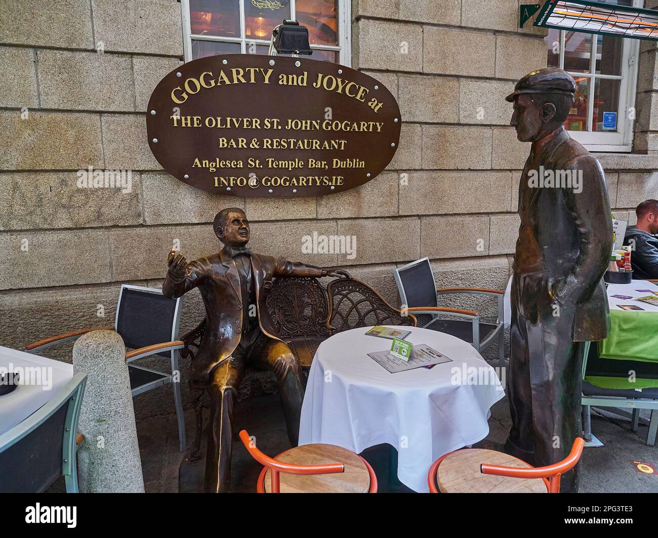 Dublin, Ireland - 09 25 2015: Gogarty and Joyce statue in Anglesea ...