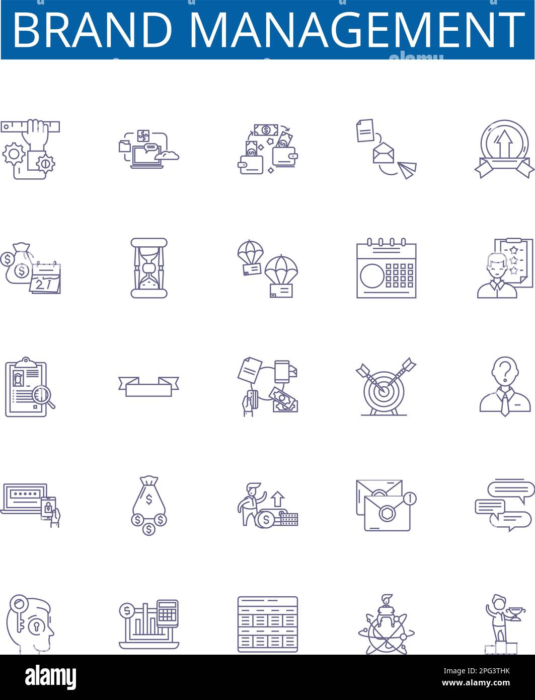 Brand management line icons signs set. Design collection of Branding ...