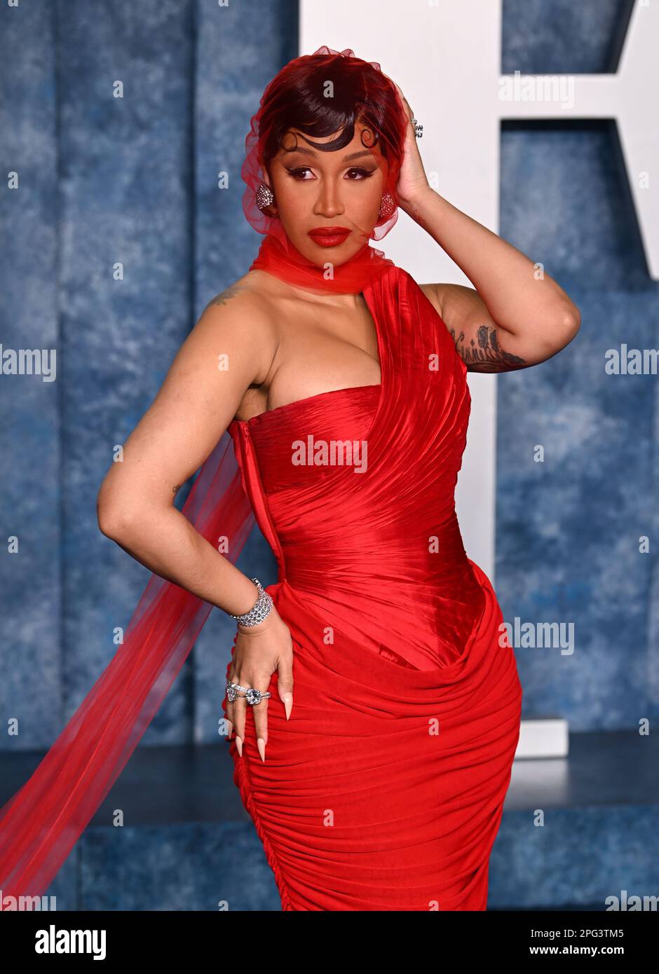 March 13th, 2023, Los Angeles, USA. Cardi B arriving at the Vanity Fair ...