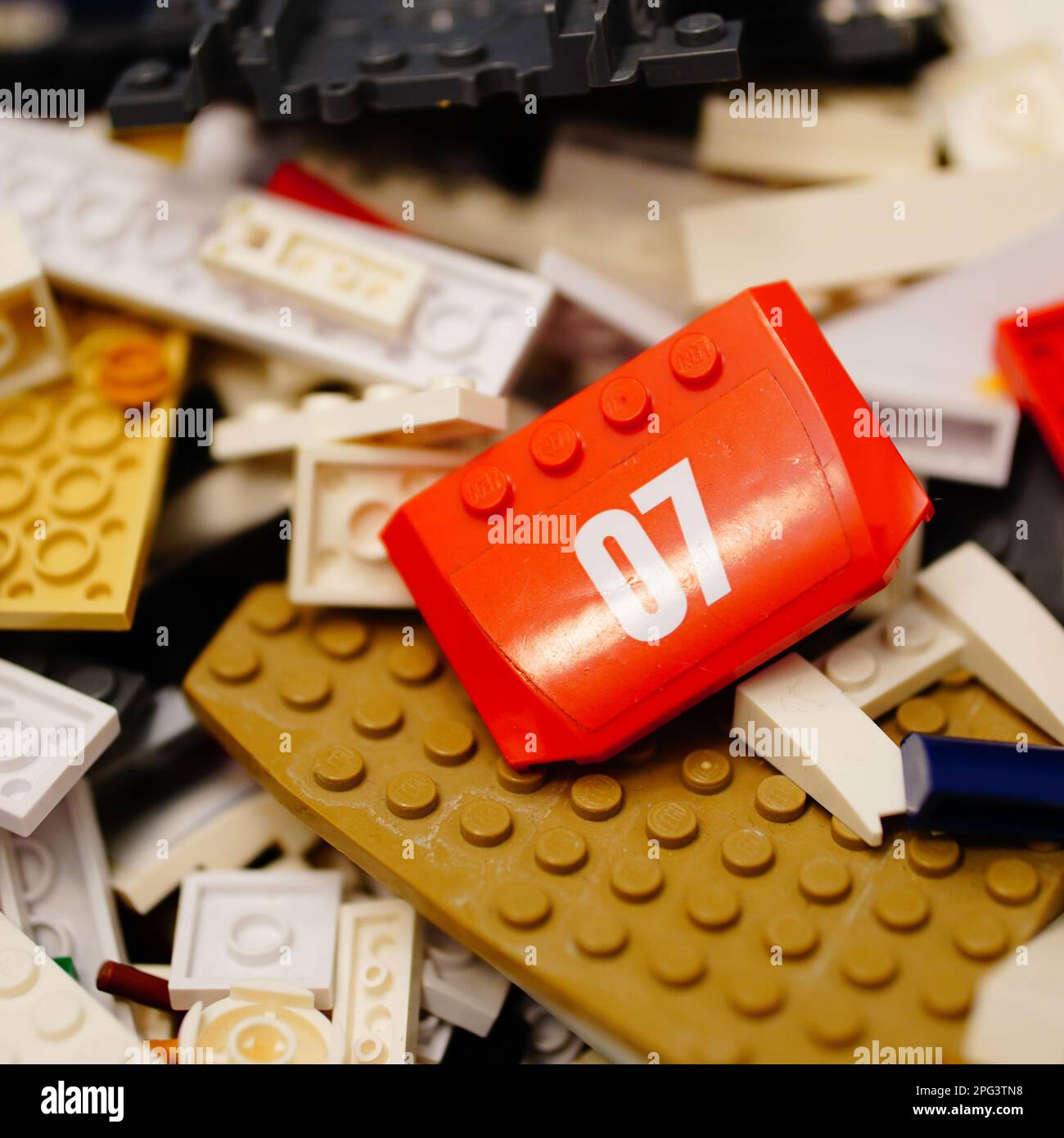 A colorful assortment of Lego blocks in a pile Stock Photo - Alamy