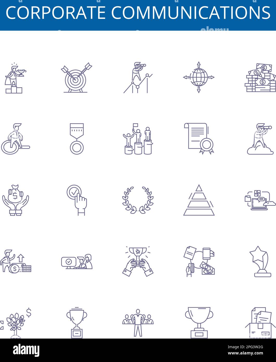 Corporate communications line icons signs set. Design collection of ...