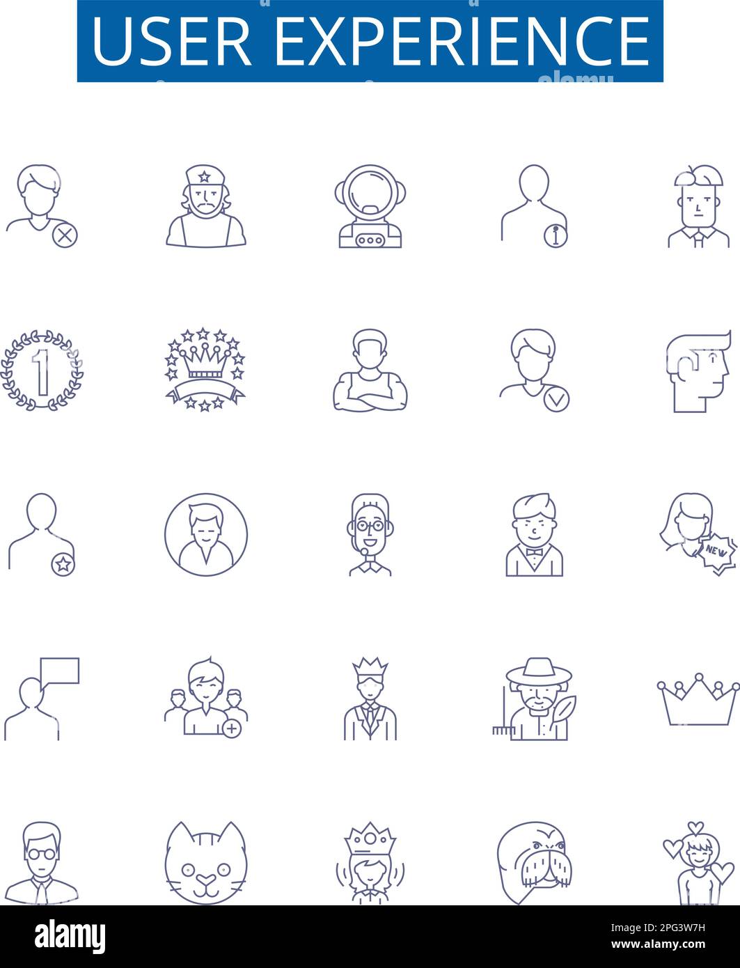 User experience line icons signs set. Design collection of Usability ...