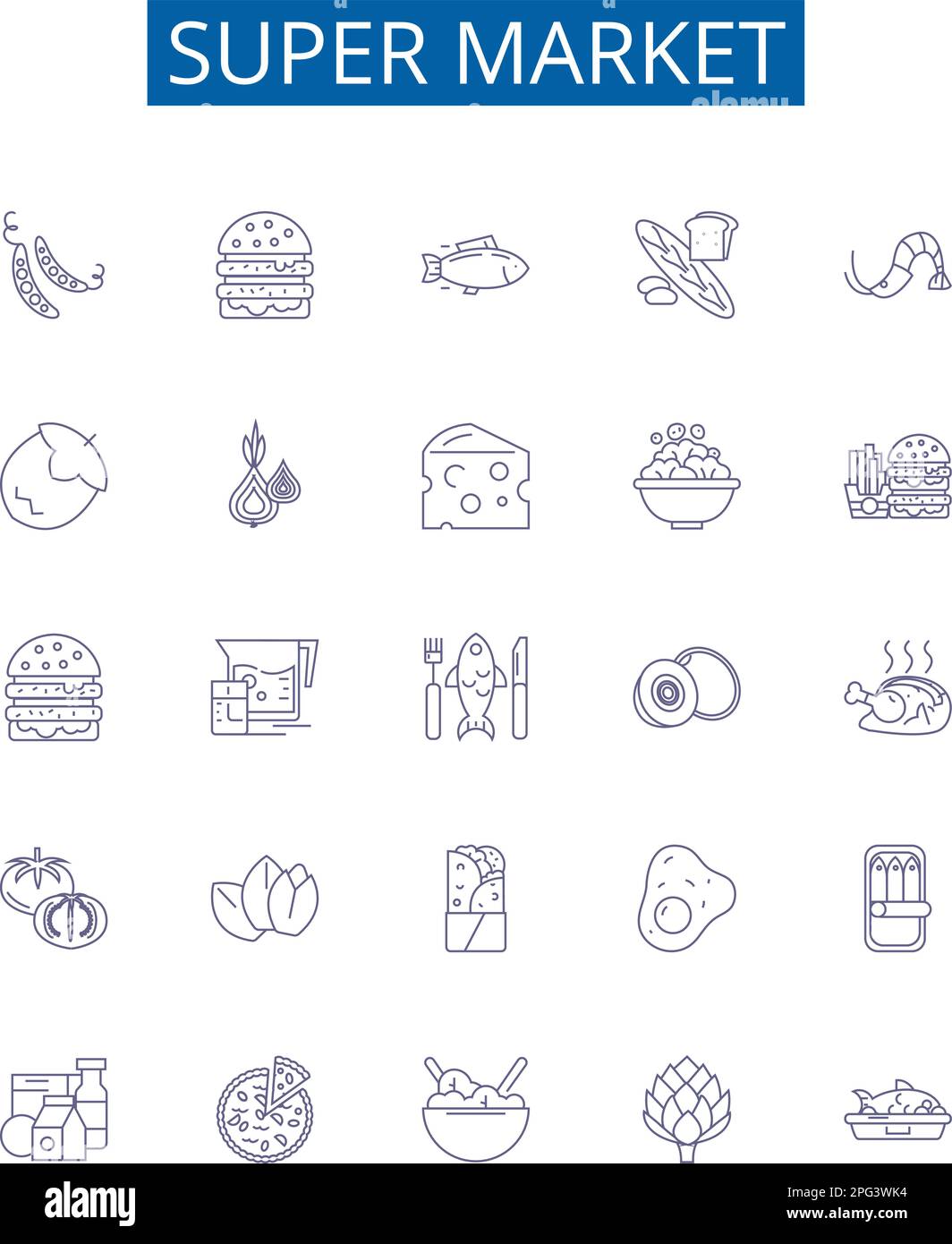 Super market line icons signs set. Design collection of Grocery, Store ...