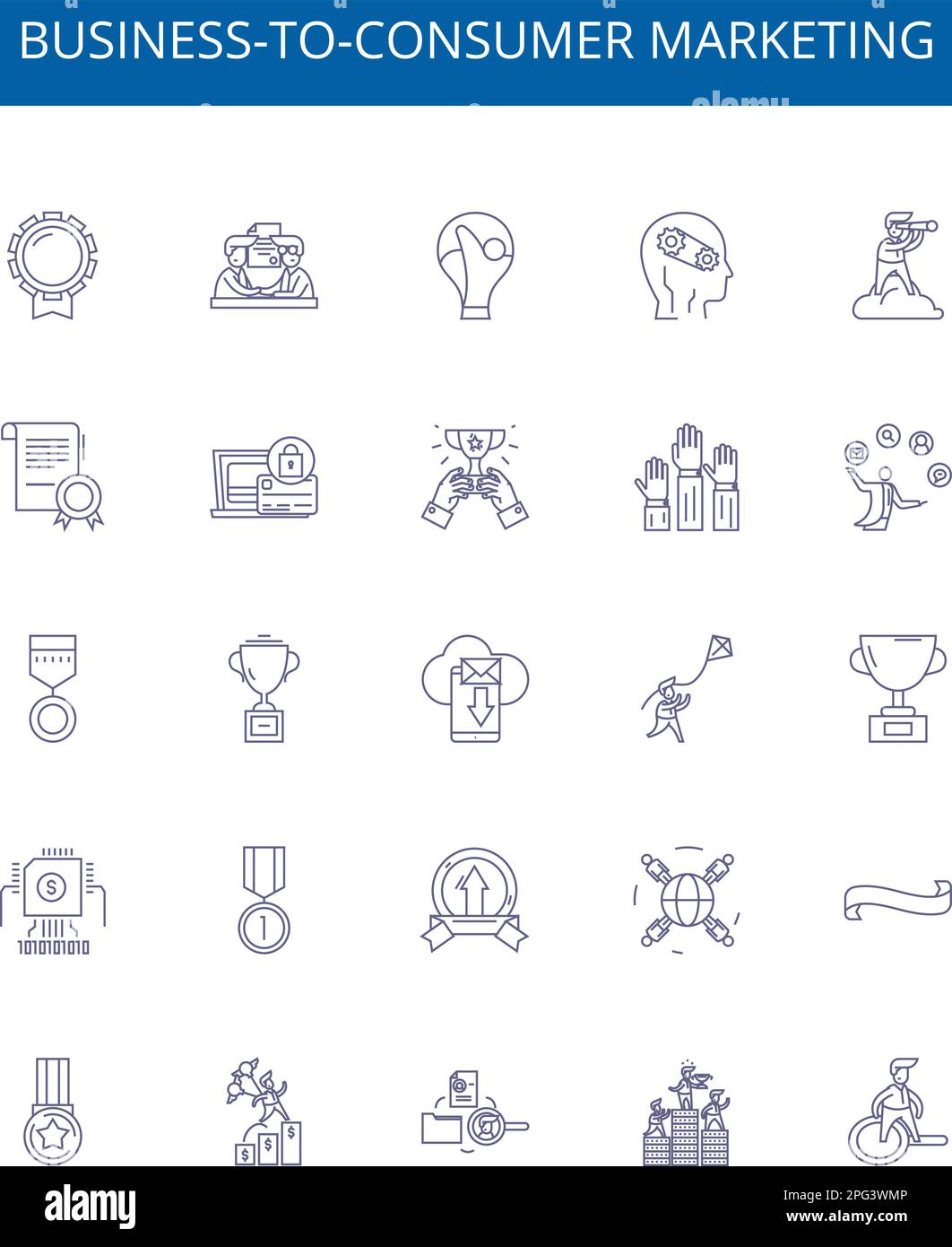 Business-to-consumer marketing line icons signs set. Design collection ...