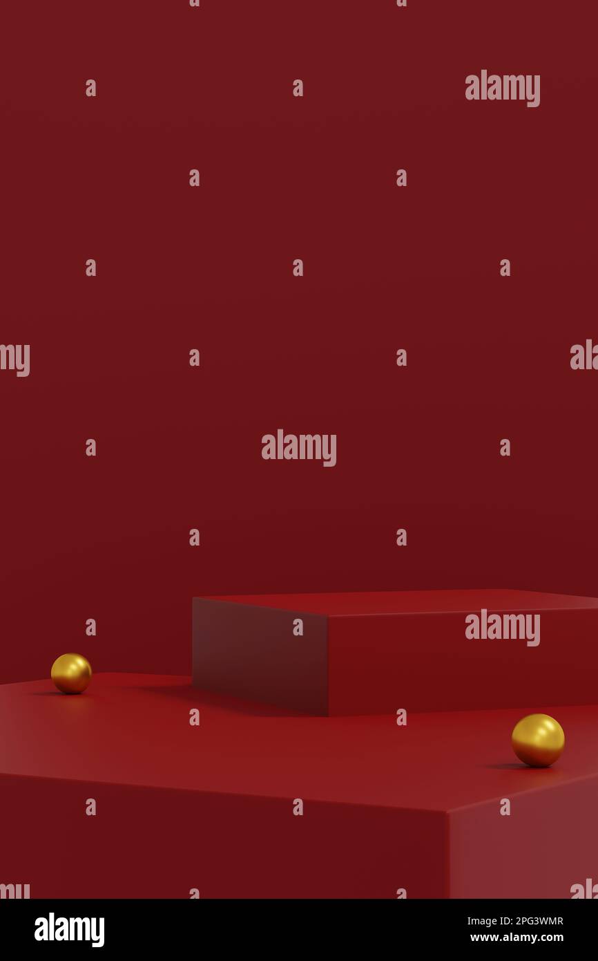 red podium minimal on stage with sweet red platform. stage to show ...