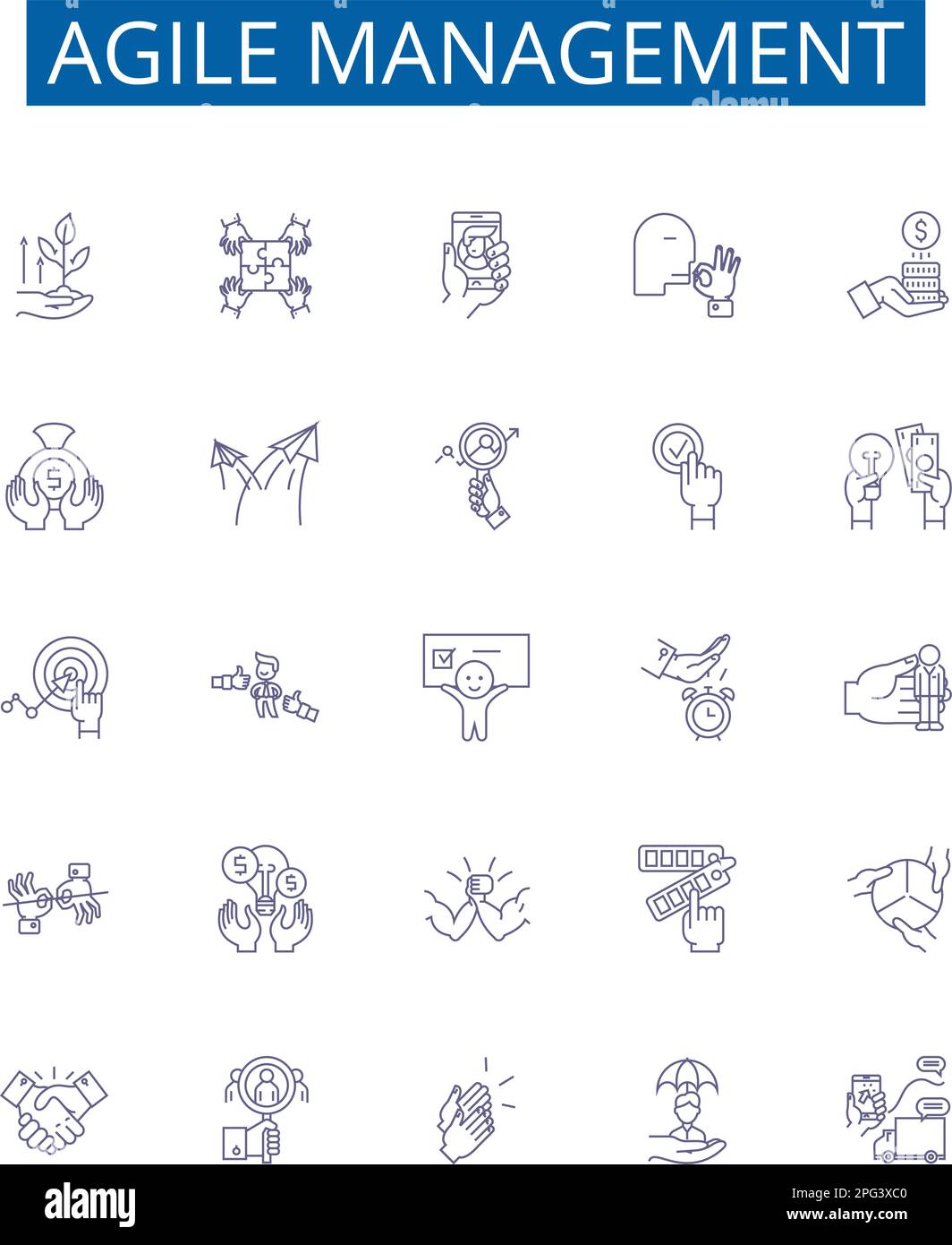 Agile Management Line Icons Signs Set Design Collection Of Agile