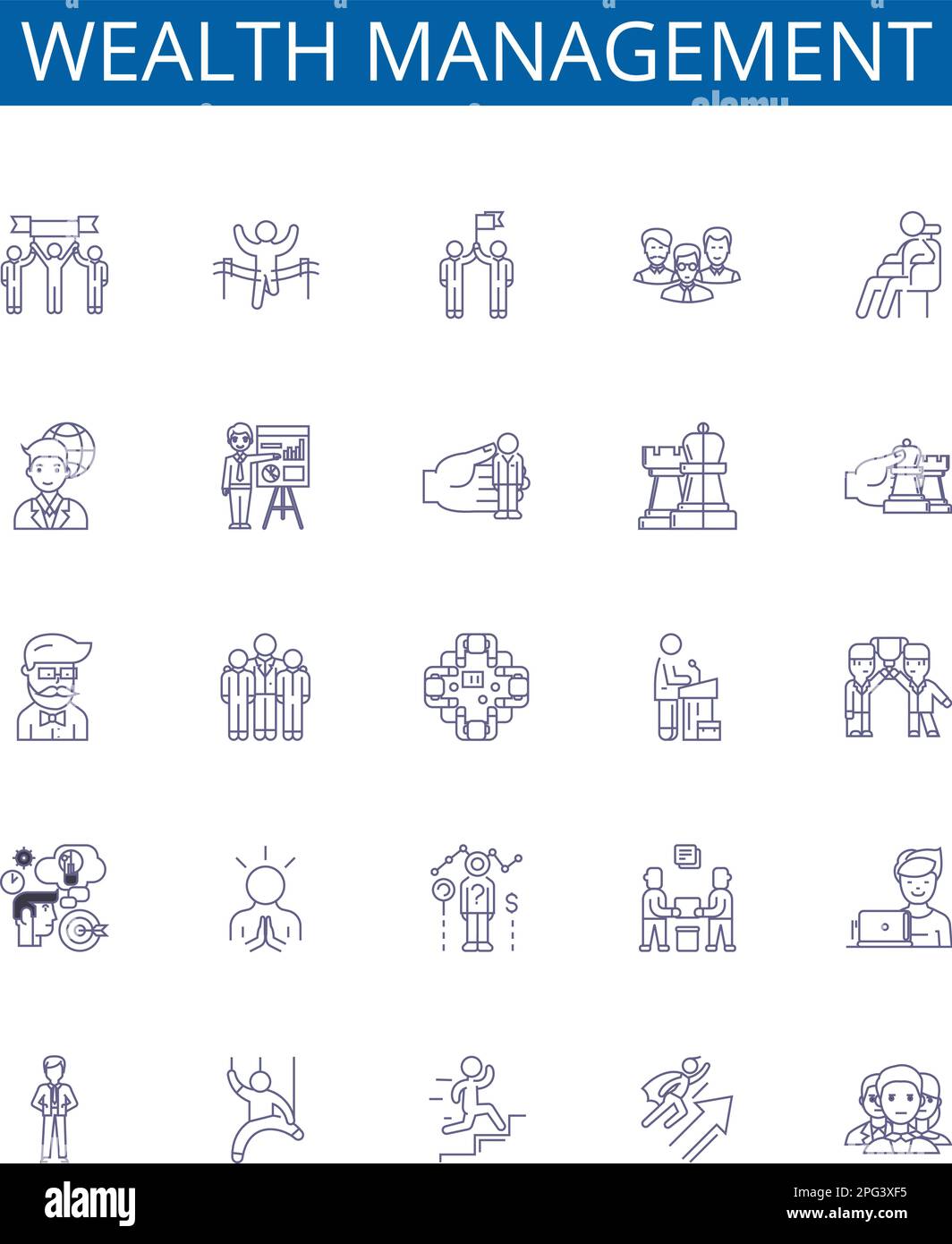 Wealth management line icons signs set. Design collection of Finance ...