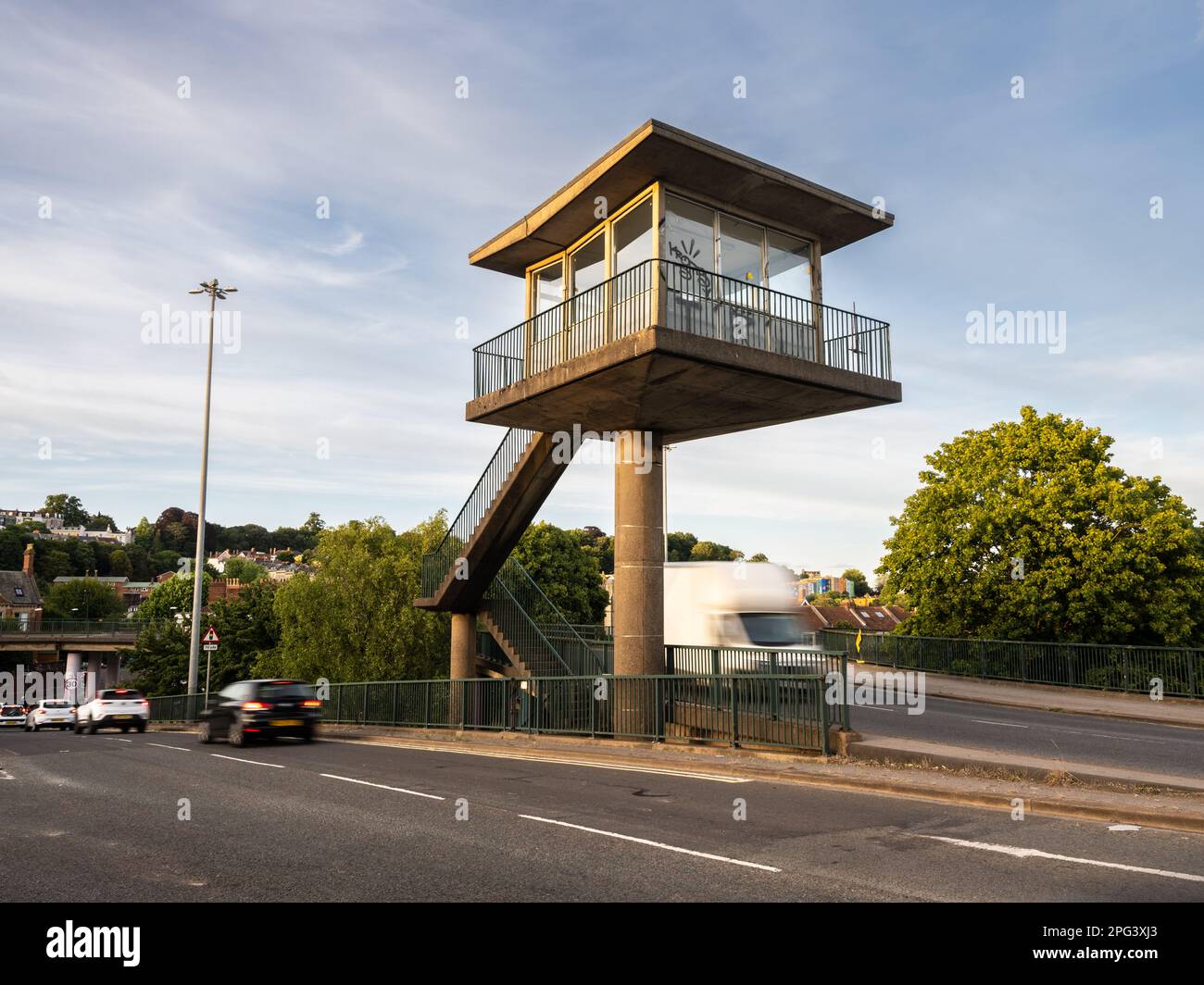 The 1960s concrete control tower of the Plimsoll Swing Bridge on ...