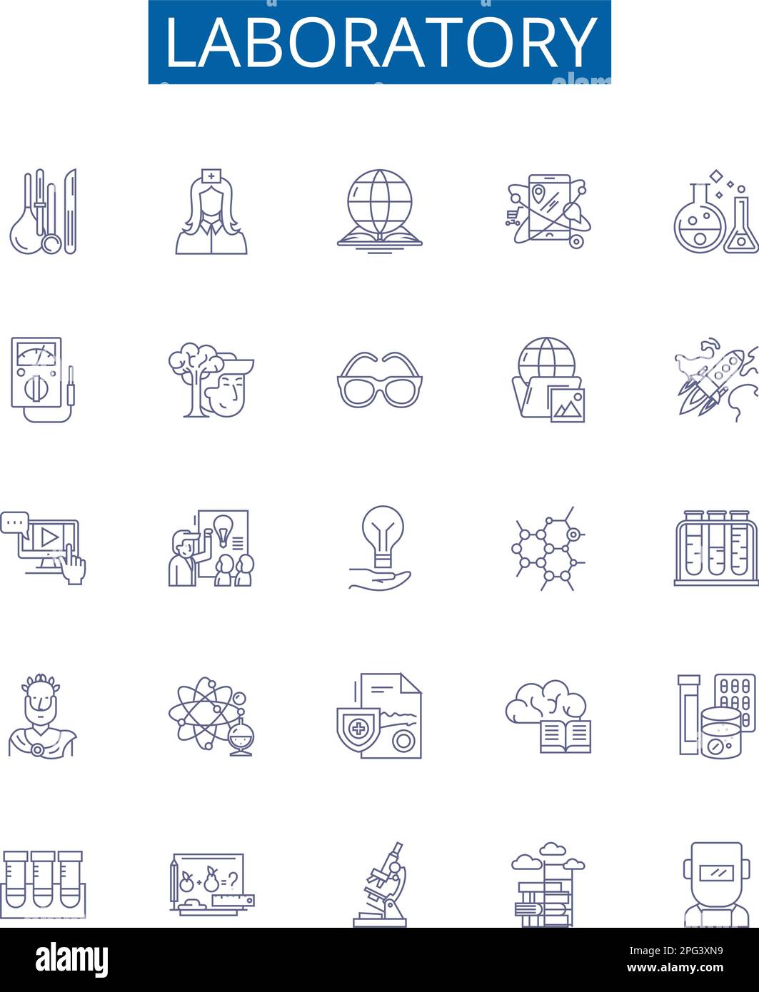 Laboratory line icons signs set. Design collection of Lab, Research ... Laboratory line icons signs set. Design collection of Lab, Research ...