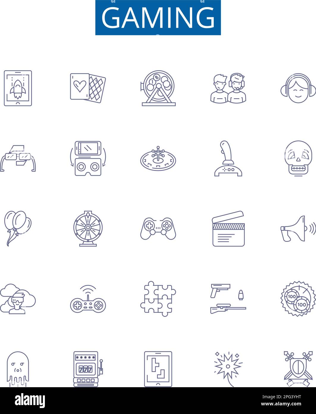 Gaming line icons signs set. Design collection of Gaming, Video ...