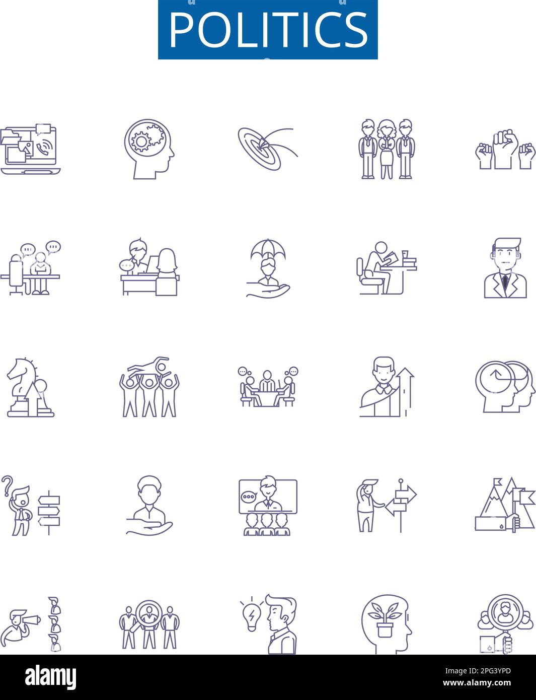 Politics line icons signs set. Design collection of Politics ...