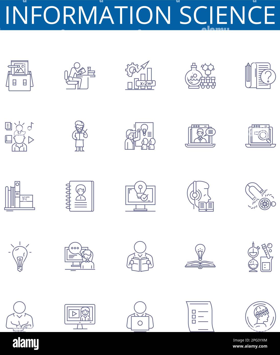 Information science line icons signs set. Design collection of ... Information science line icons signs set. Design collection of ...