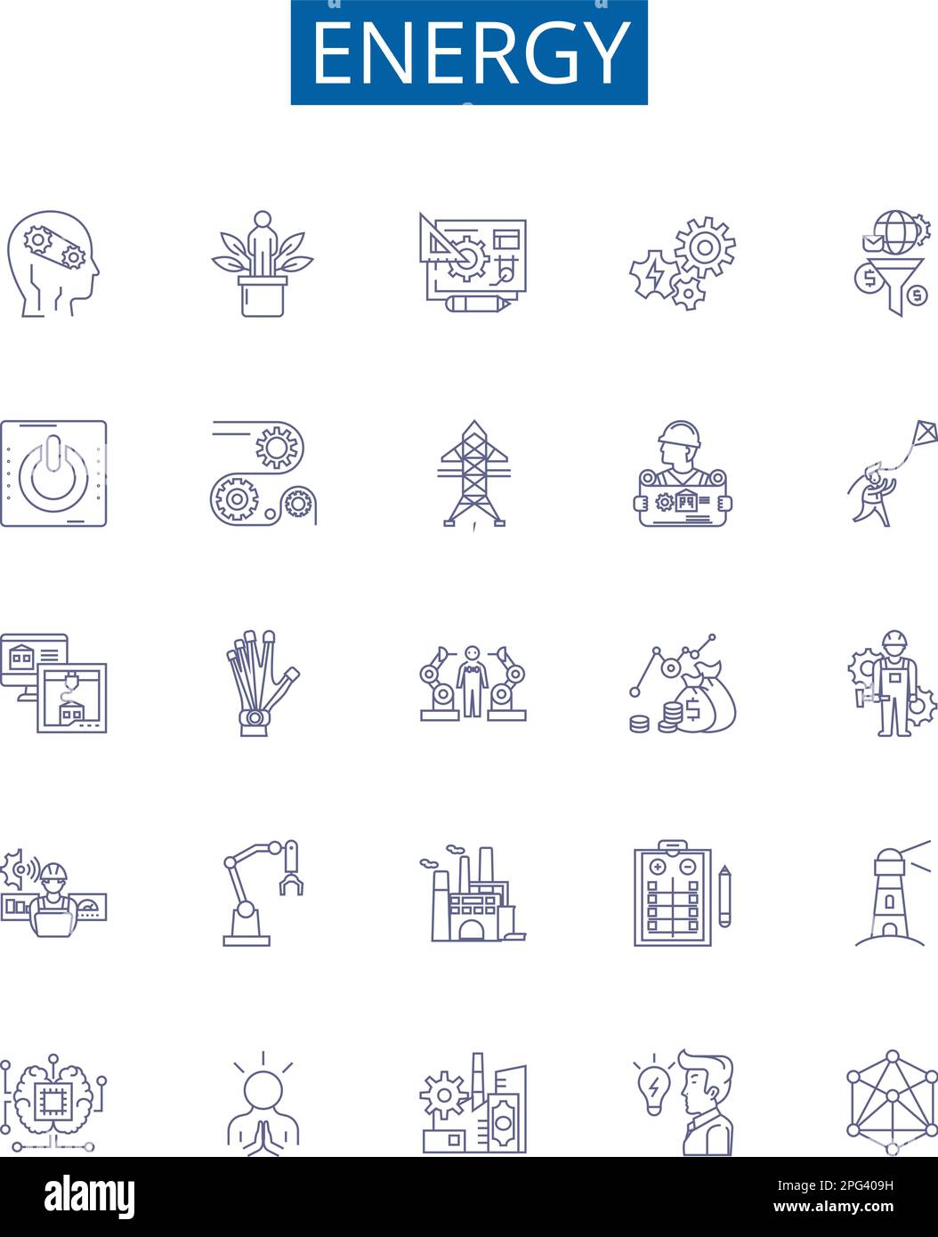 Energy line icons signs set. Design collection of Power, vigor ...