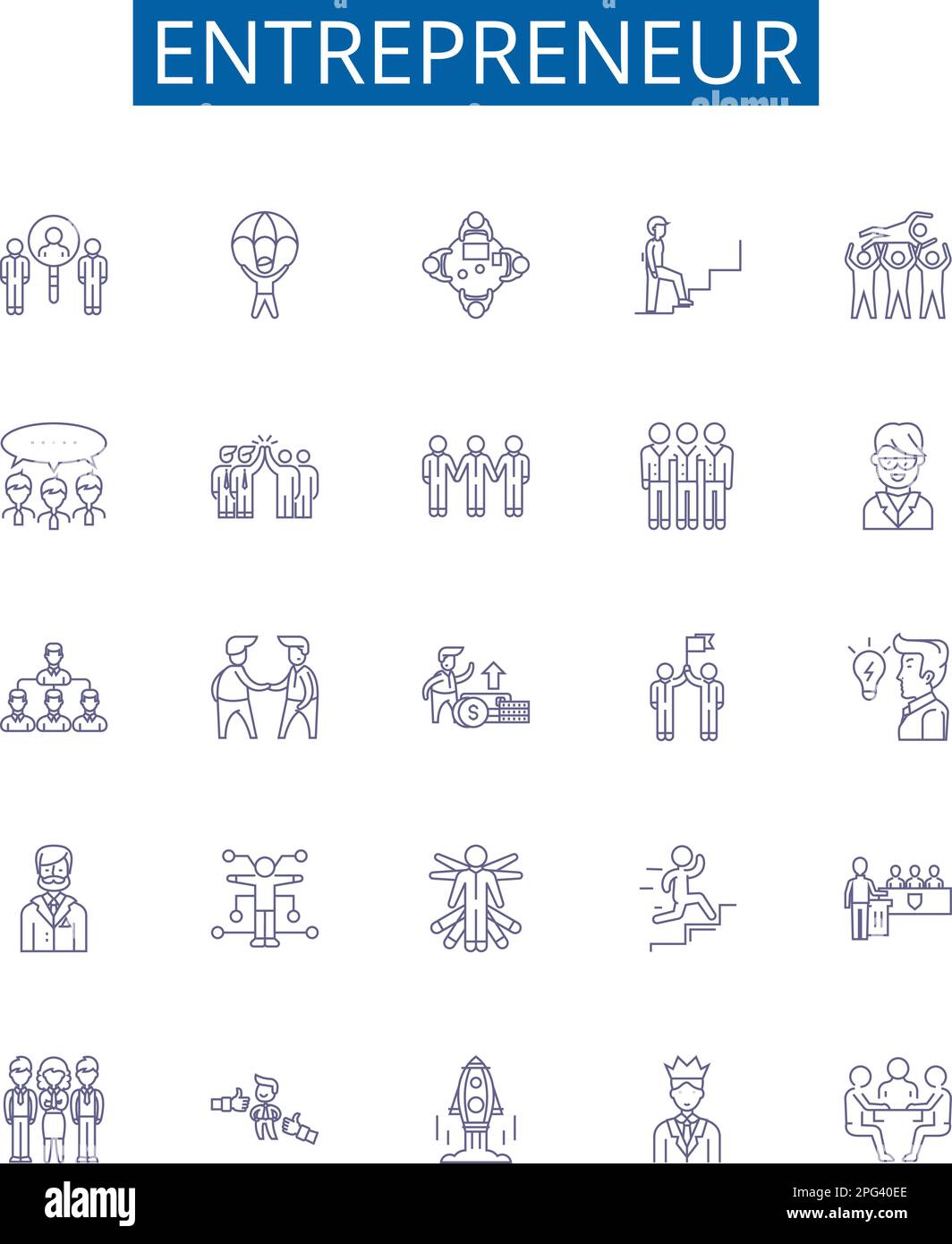 Entrepreneur line icons signs set. Design collection of Enterprising ...