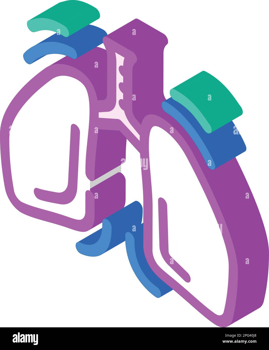 deep breathing practice headache treatment isometric icon vector ...