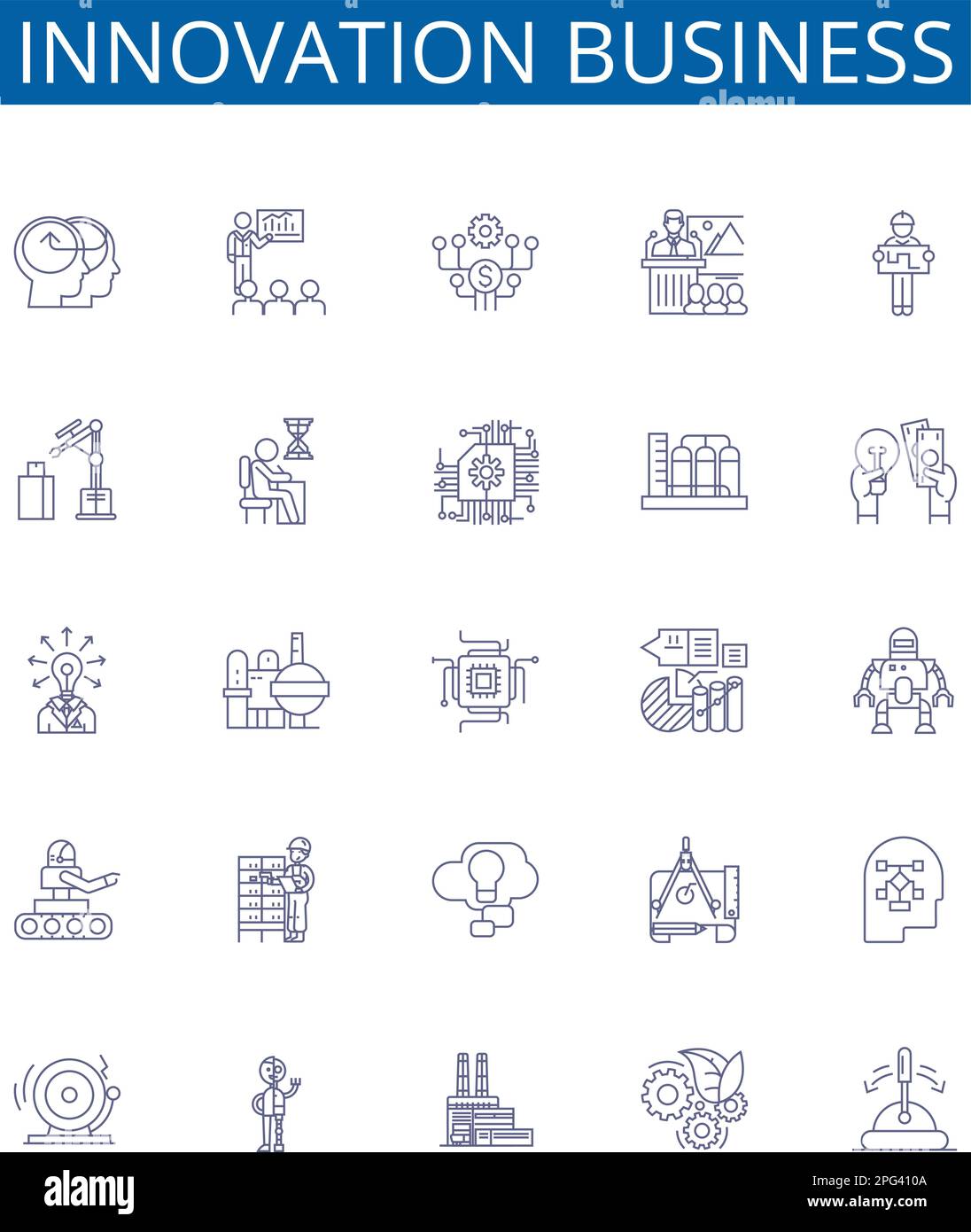 Innovation Business Line Icons Signs Set Design Collection Of Innovative Entrepreneurship