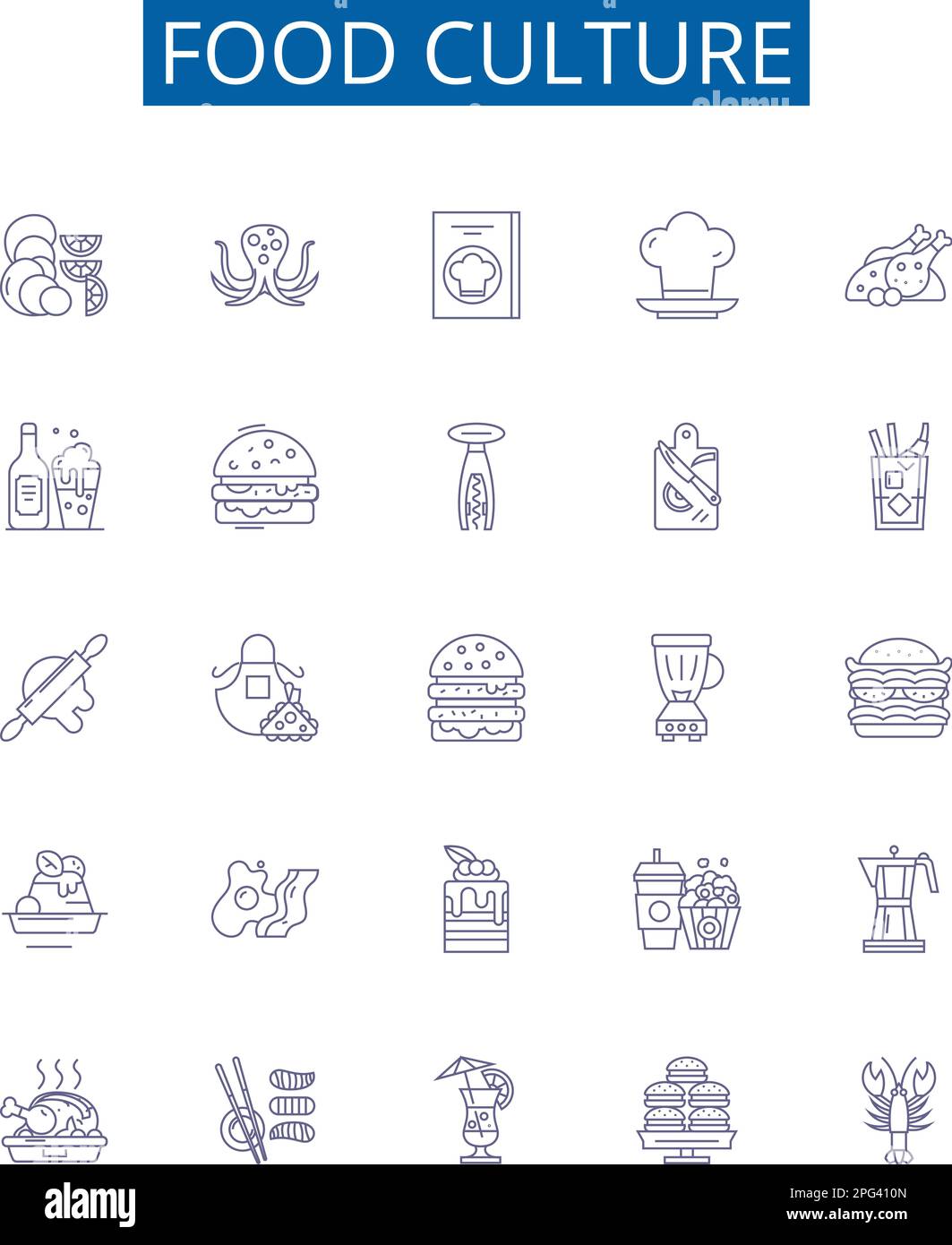Food Culture Line Icons Signs Set Design Collection Of Cuisine Gourmet Gastronomy Dishware