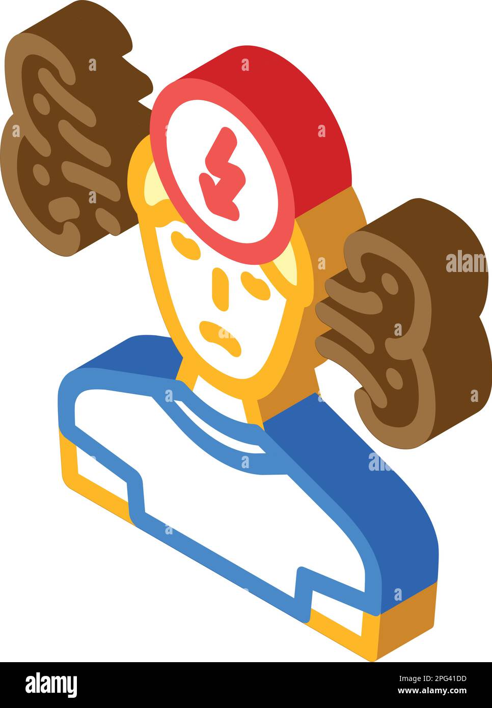 man stress headache isometric icon vector illustration Stock Vector ...