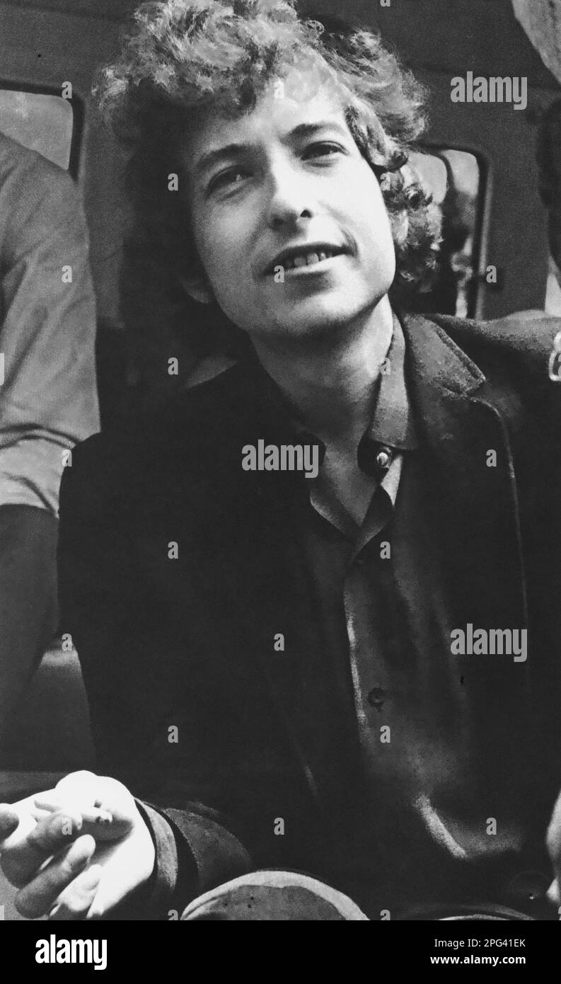 American singer, songwriter, Bob Dylan on stage performing Stock Photo ...