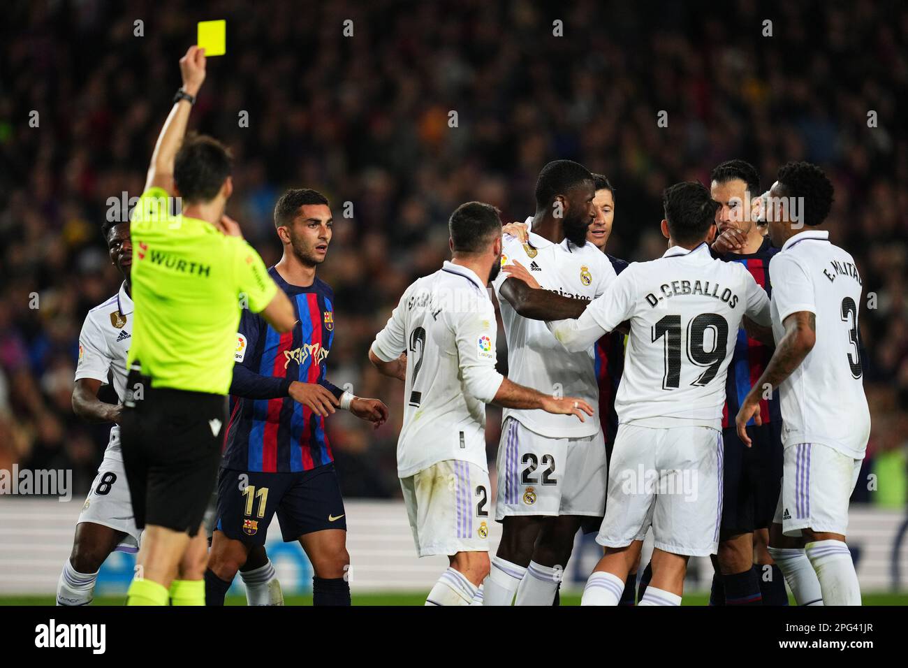 Daniel Ceballos of Real Madrid receives yellow card during the La Liga ...