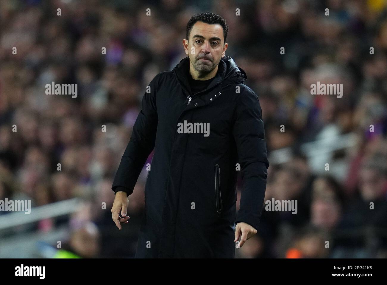 FC Barcelona head coach Xavi Hernandez during the La Liga match between FC Barcelona and Real ...