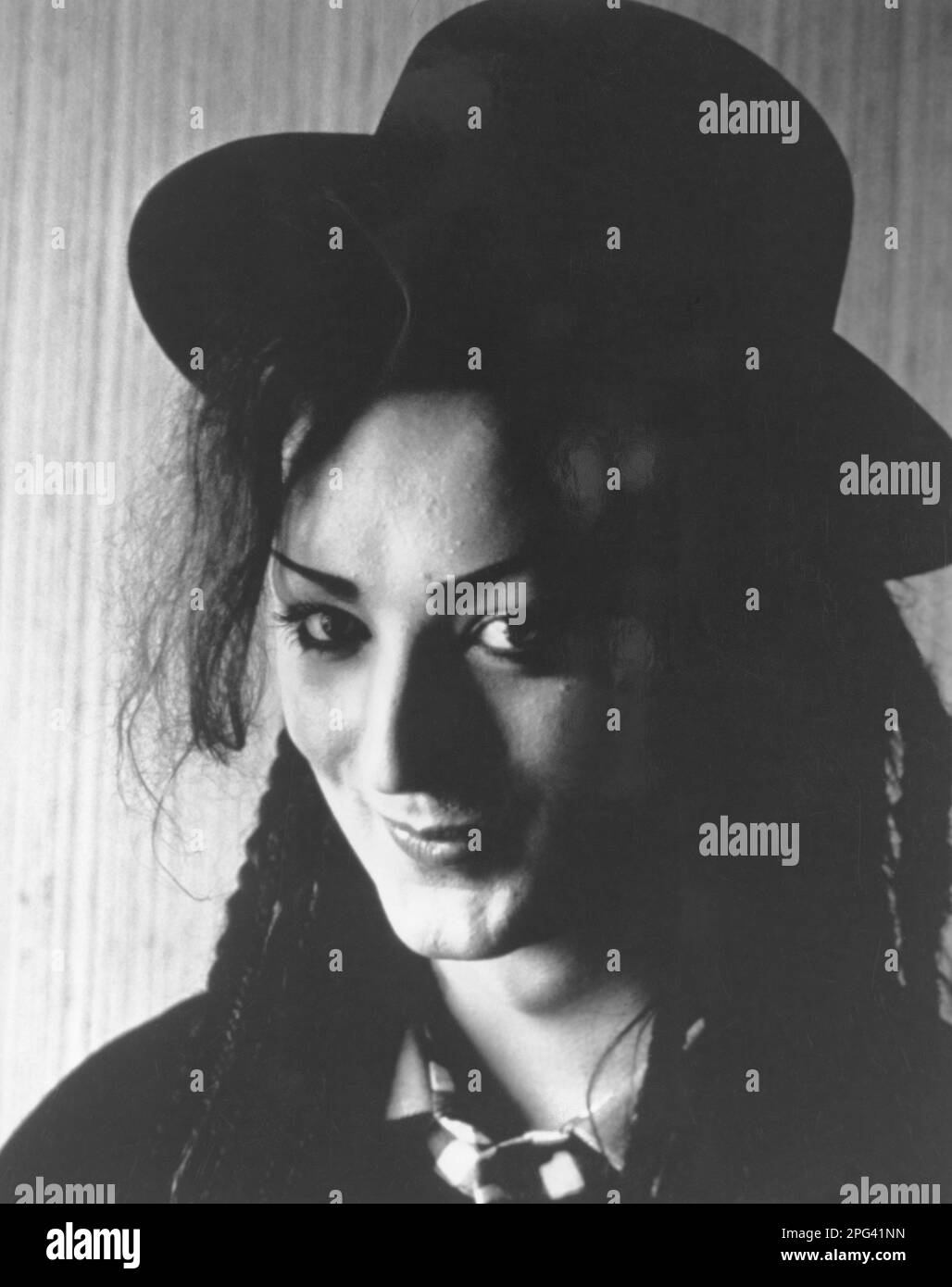 Portrait of English singer, songwriter, DJ, author and mixed media ...