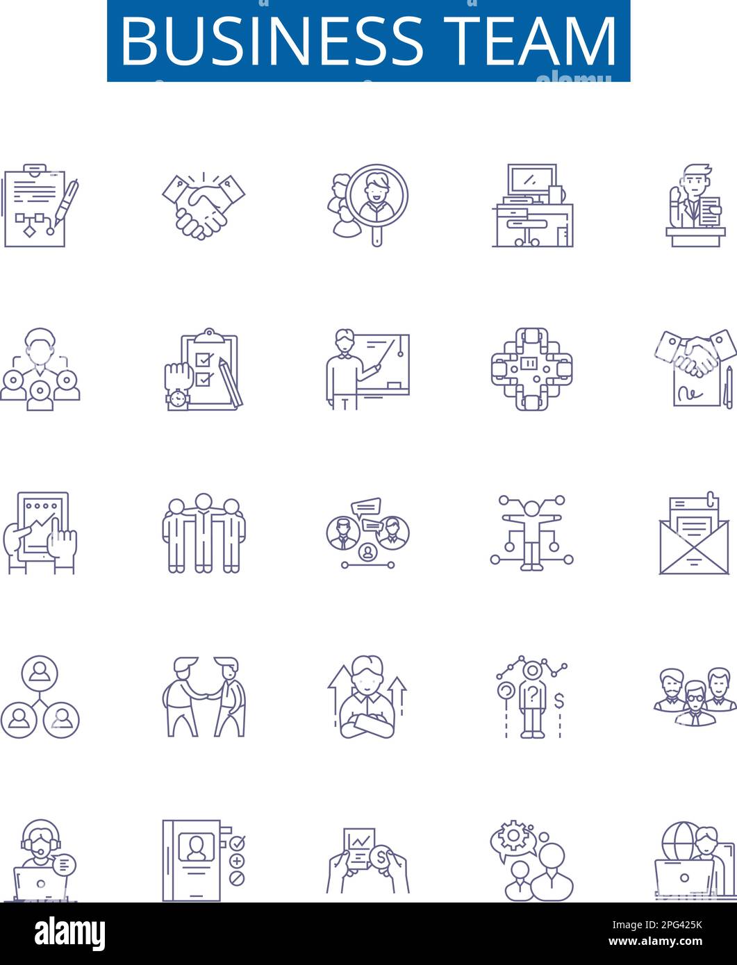 Business team line icons signs set. Design collection of Team, Business ...