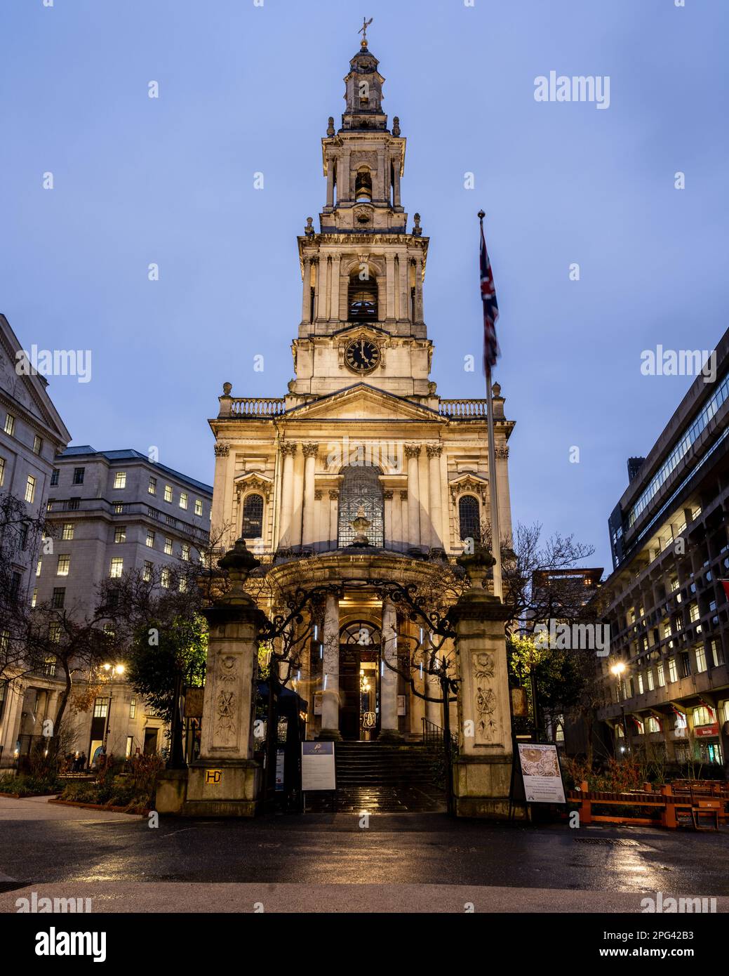 The 18th century Baroque St Mary Le Strand Church in central London ...