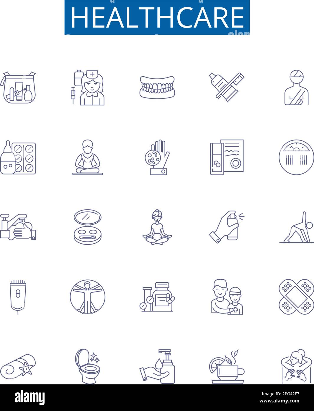 Healthcare line icons signs set. Design collection of Care, Healthcare ...