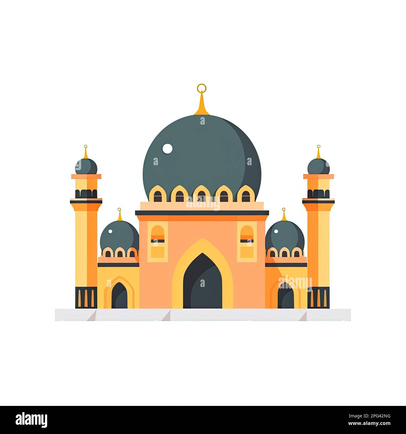 illustration of flat style isolated Muslim mosque on white background ...