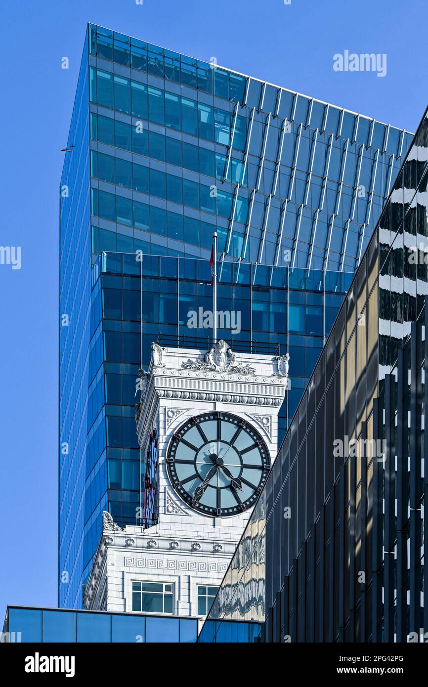 Clock Tower, Vancouver Block building, Granville Street, downtown ...