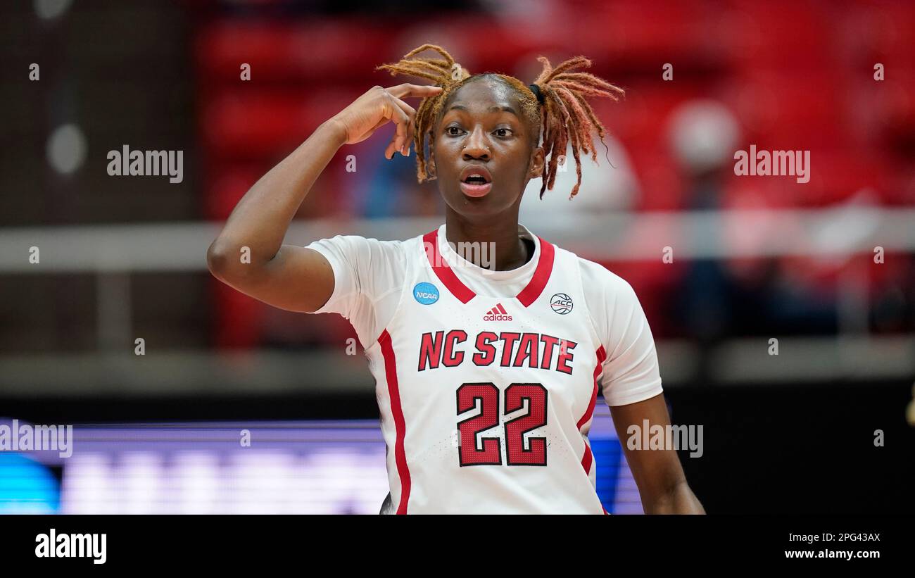 North Carolina State guard Saniya Rivers (22) brings the ball up court ...