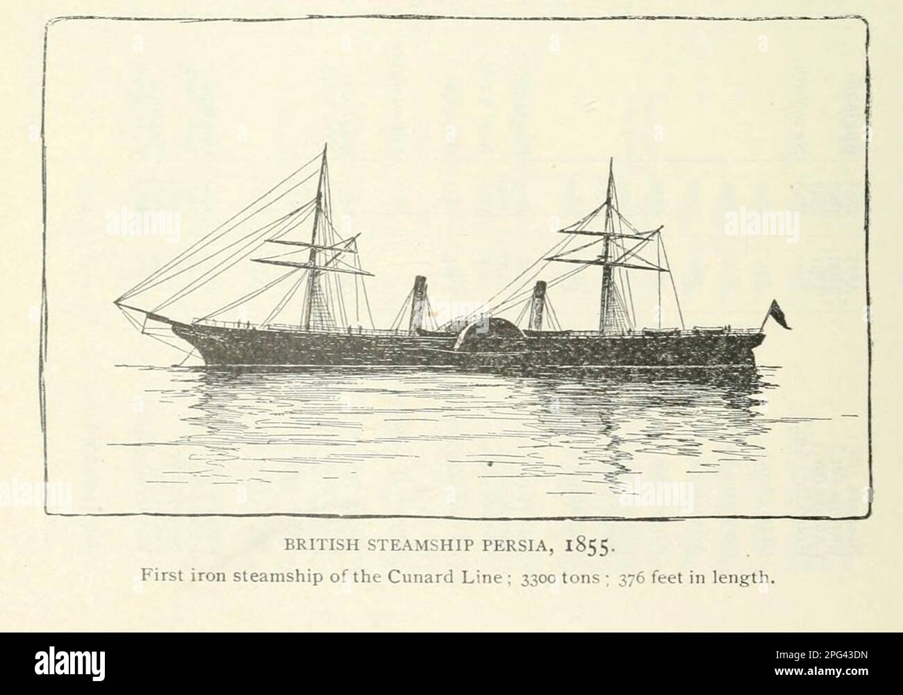 BRITISH STEAMSHIP PERSIA, 1855. First iron steamship of the Cunard Line ...