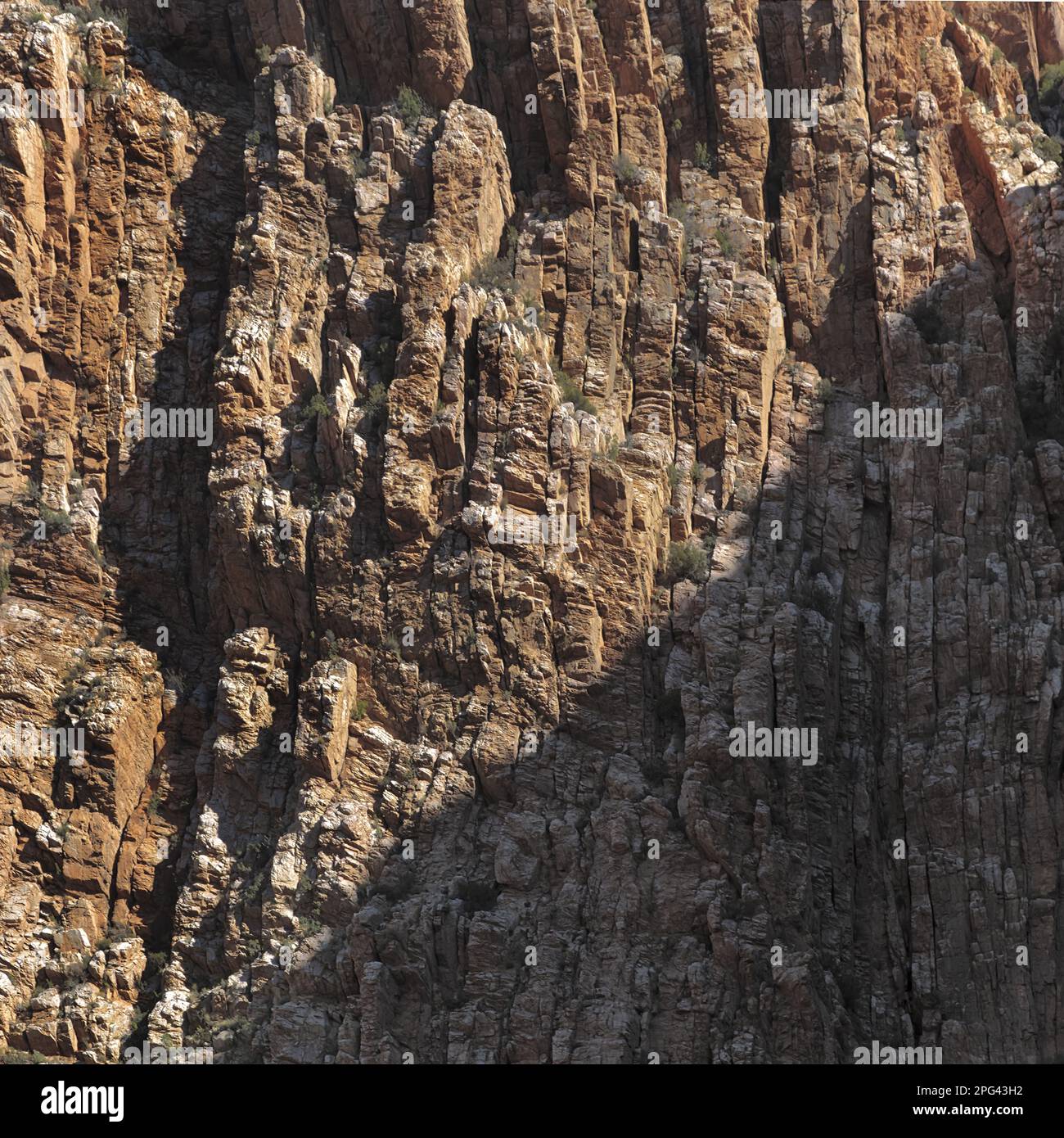 In this landscape taken in the Swartberg Mountains, the famous vertical ...