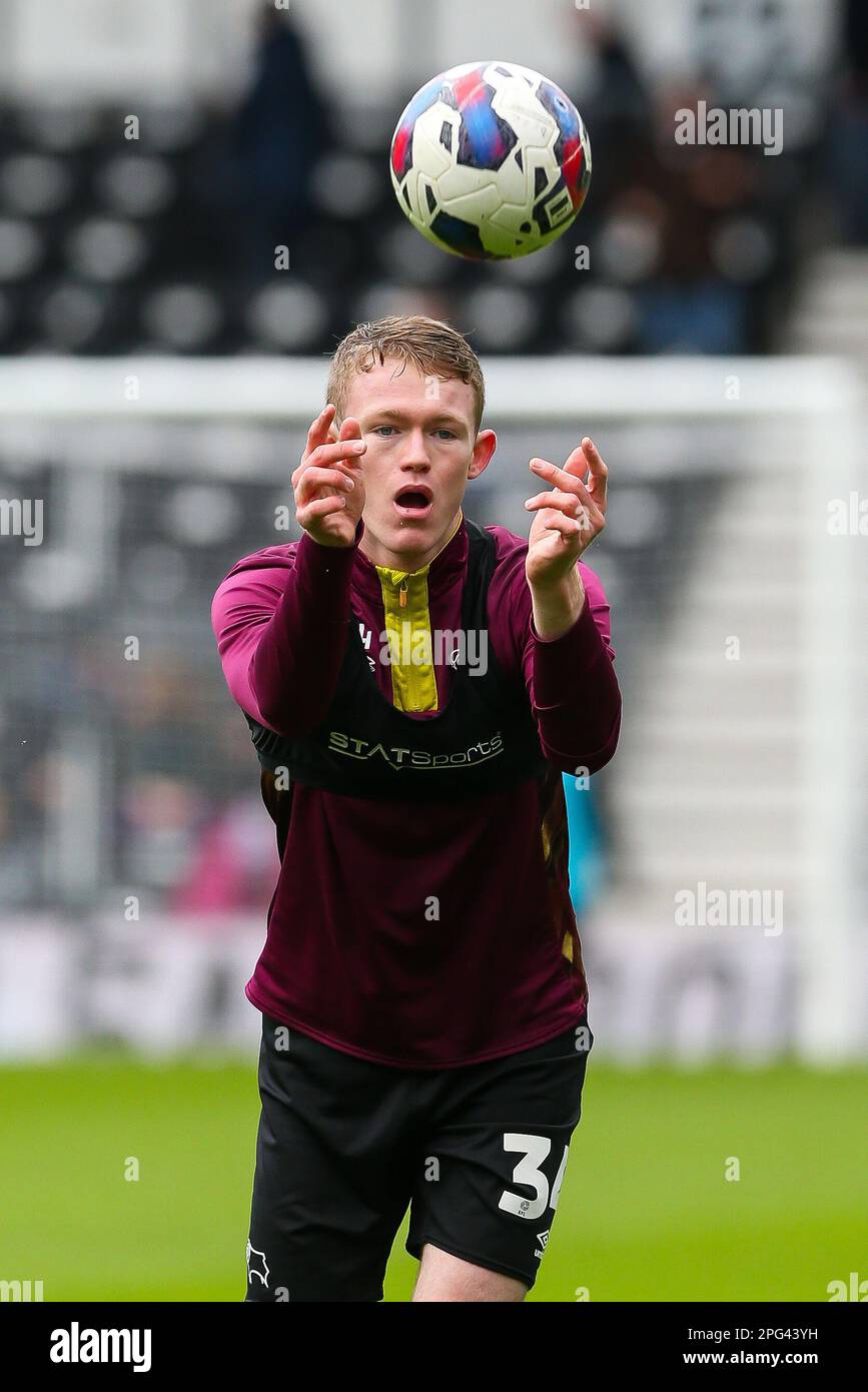 Derby County's Jake Rooney warms up ahead of the Sky Bet League One ...
