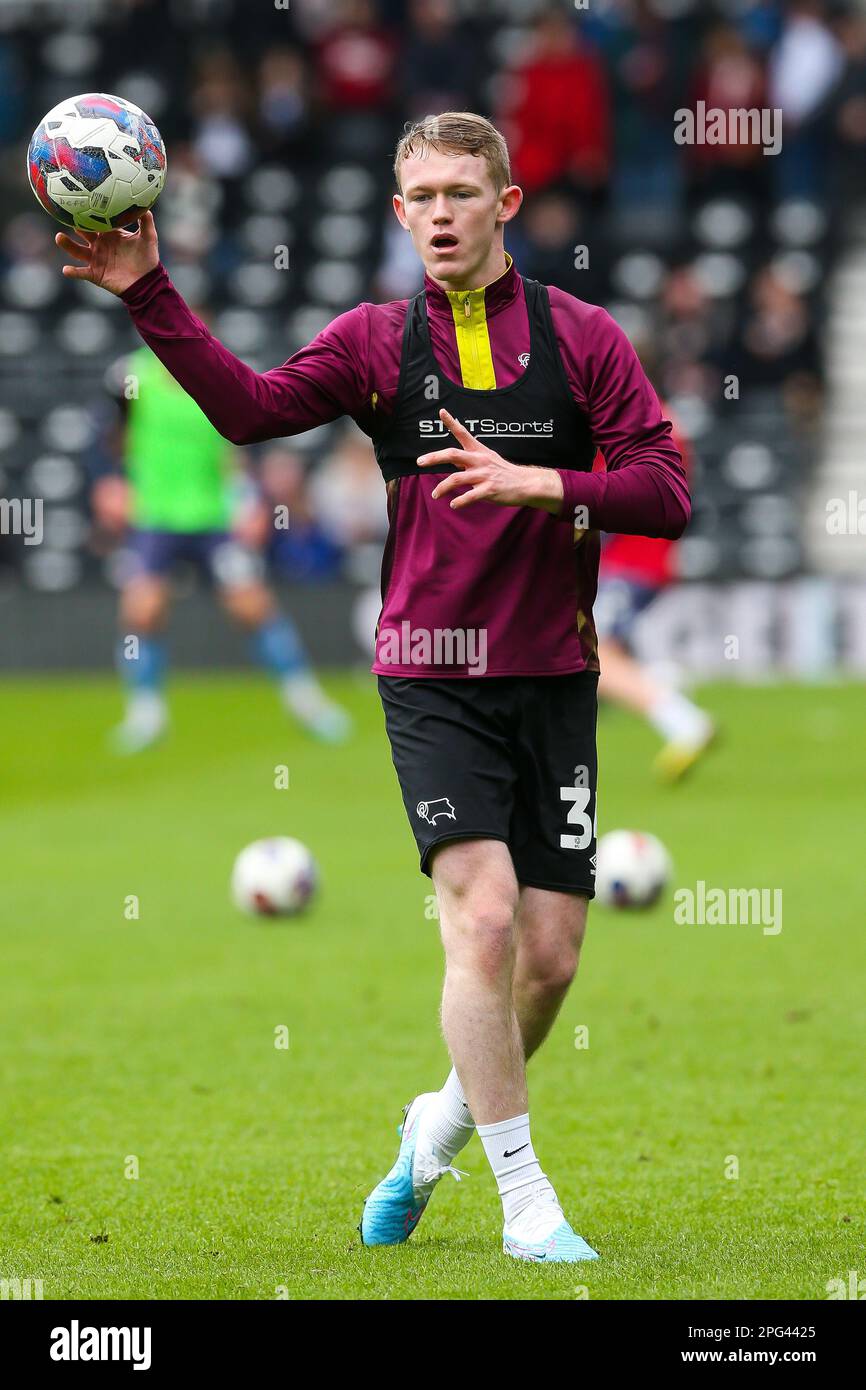 Derby County's Jake Rooney warms up ahead of the Sky Bet League One ...